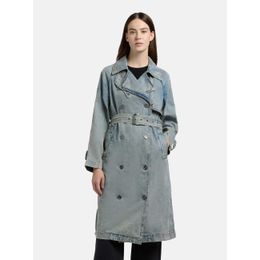 Khujo Damen Trenchcoat "Enza"blau, Gr. M, Denim/Jeans, Obermaterial: 100% Baumwolle, M&auml;ntel, Damen &Uuml;bergangsmantel in Jeans-Optik