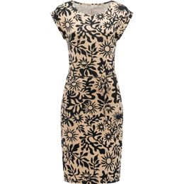Ragwear Damen Sommerkleid "Taggien Print", beige, Gr. XL, Material: 95% Viskose, 5% Elasthan, Kleider, Leichtes, bequemes Midikleid mit Muster
