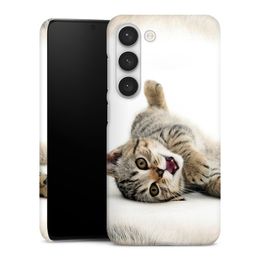 DeinDesign Galaxy S23 Handy Premium Case Smartphone Handyh&uuml;lle Schutzh&uuml;lle matt Cat Animals Pet Premium Case