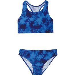 bonprix M&auml;dchen Bustier-Bikini, blau, Gr. 164, Obermaterial: 80% Polyamid, 20% Elasthan. Futter: 100% Polyester, Bikini-Sets, sportlicher Batik-Look,