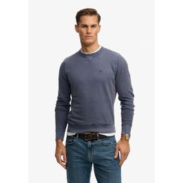 Superdry Herren Sweatshirt "CLASSIC ESSENTIAL SWEATSHIRT", blau, Gr. M, unifarben, angeraute Sweatware, Obermaterial: 100% Baumwolle, Sweatshirts,
