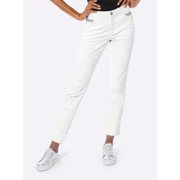 CR&Eacute;ATION L CREATION L Damen Bequeme Jeanswei&szlig;, Gr. 52, unifarben, 56% Baumwolle, 19% Polyester, 14% Lyocell, 10% Viskose, 1% Elasthan, Netzware:15% Elasthan,