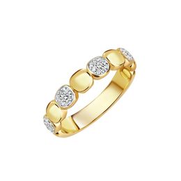 Firetti Damen Silberring "Schmuck Geschenk Silber 925 Damenring Ring Viereck", 60, Silber 925 (Sterlingsilber), 4mm, gold, Silber 925