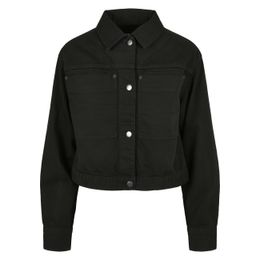 Urban Classics Damen Outdoorjacke "Urban Classics Damen Ladies Short Boxy Worker Jacket"schwarz, Gr. L, unifarben, 100% Baumwolle, Jacken
