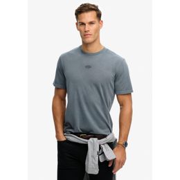 Superdry Herren Rundhalsshirt "MICRO LOGO TSHIRT", grau, Gr. L, unifarben, Single Jersey, Obermaterial: 100% Baumwolle, Shirts, mit Micro-Marken-Logo