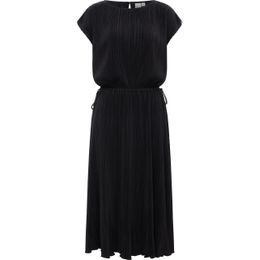 Ragwear Damen Plisseekleid "Galit YOUMODO", schwarz, Gr. L, Material: 65% Polyester, 35% Viskose, Kleider, Lockeres Plissee-Sommerkleid