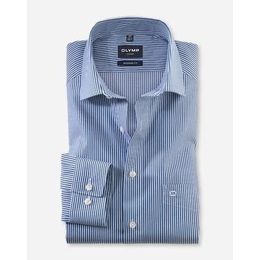 OLYMP Herren Businesshemd "Luxor modern fit", blau, Gr. 38, gestreift, Web, Obermaterial: 100% Baumwolle, Hemden