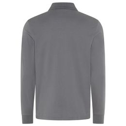 BOSS Orange Herren Poloshirt "Pe Interlock Langarm Polo", grau, Gr. M, Jersey, Obermaterial: 100% Baumwolle, Shirts, mit Polokragen