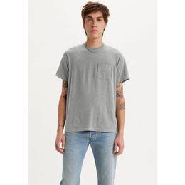 Levi's LEVI'S Herren T-Shirt "CLASSIC POCKET TEE", grau, Gr. S, meliert, Jersey, Obermaterial: 100% Baumwolle, Shirts, mit aufgesetzter Brusttasche