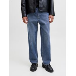 Jack & Jones JACK & JONES Herren Relax-fit-Jeans "JJIALEX mit cleanem Look und Taschenvielfalt", blau, Gr. 30, Abriebeffekte, Denim/Jeans, Obermaterial: 100%