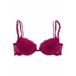 Lascana Damen Push-up-BH, Gr. 70, lila, Spitze, Obermaterial: 60% Polyamid, 35% Polyester, 5% Elasthan, BHs, mit praktischem Vorderverschluss und