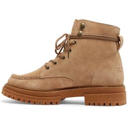 Roxy Damen Schn&uuml;rboots "WORK IT", Gr. 39, beige, Leder, Schuhe, Schn&uuml;rstiefel, Schn&uuml;rstiefelette