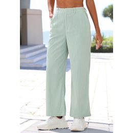 Buffalo Damen Culotte "aus Cord mit weitem Bein", gr&uuml;n, Gr. 36, unifarben, Cord, Obermaterial: 100% Polyester, Hosen, 7/8 L&auml;nge, l&auml;ssige Sommerhose
