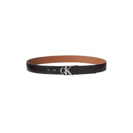 Calvin Klein Herren Lederg&uuml;rtel "CK BUCKLE TUMBLED 35MM ADJ/REV", schwarz, Gr. 120, unifarben, Web, Rindsleder, G&uuml;rtel, Umkehrbar
