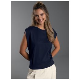 TRIGEMA Damen T-Shirt "TRIGEMA T Shirt mit modischen Falten"navy, Basic, Gr. XXL, Single Jersey, 100% Baumwolle, Shirts