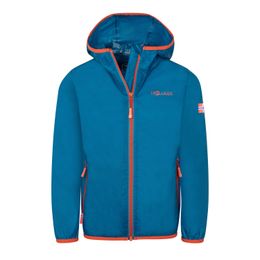 Trollkids Jungen Regenjacke "Kids Trolltunga Jacket"summernight blau, rot clay, Gr. 164, kontrastfarbene Details, unifarben, Web, Obermaterial: 100%