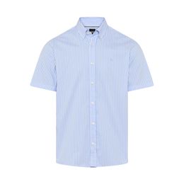BOSS Herren Kurzarmhemd, blau, Gr. XXXL, gestreift, Web, Obermaterial: 72% Baumwolle, 24% Polyamid, 4% Elasthan, Hemden, Button-down-Kragen Regular