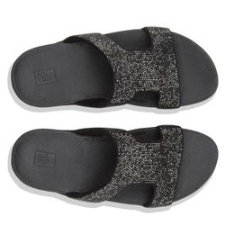 fitflop Damen Pantolette &raquo;MARLI&laquo; Sommerschuh, Strandschuh, Sandale, Flats mit Glitzer-Details schwarz 41