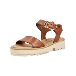 Paul Green Damen Riemchensandale "Paul Green Sandalen Glattleder", Gr. 42,5, braun, Glattleder, Schuhe