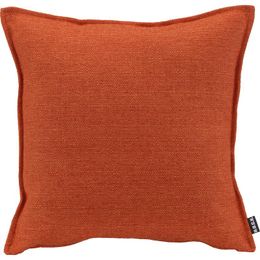 HOCK Dekokissen &raquo;Mali&laquo; einfarbig, Kissenh&uuml;lle mit F&uuml;llung, 1 St&uuml;ck orange Polyester