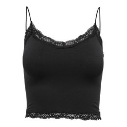 Only Damen Tr&auml;gertop "ONLVICKY LACE SEAML 2-PACK CROPPED TOP", wei&szlig;, Gr. L, unifarben, Jersey, Obermaterial: 92% Polyamid, 8% Elasthan, Tops