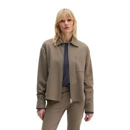 Marc O'Polo MARC O'POLO Damen Sweatjacke "aus Punto di Roma-Jersey"chalky braun, Gr. L, unifarben, Obermaterial: 67% Viskose, 28% Polyamid, 5% Elasthan,