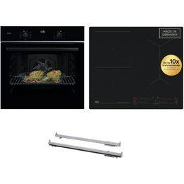 AEG Backofen-Set &raquo;HH24BSISML&laquo; mit 1-fach-Teleskopauszug Aqua Clean Autarker Backofen & Induktionskochfeld: SaphirMatt 4&times; kratzresistenter schwarz 