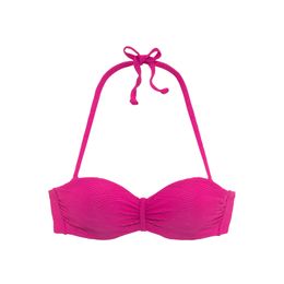 Sunseeker Damen B&uuml;gel-Bandeau-Bikini-Top "Loretta", pink, Gr. 40, Strukturmuster, strukturiert, unifarben, Microfaser, Polyamid, Bikini-Oberteile,