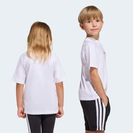 M&auml;dchen T-Shirt "LK LIN TEE 160"wei&szlig;, pink fusion, Gr. 122, adidas Sportswear, Obermaterial: 100% Baumwolle, Shirts, f&uuml;r Kinder, Rundhalsausschnitt,