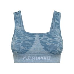 Plein Sport Damen Lauftop "Logo", blau, Gr. XS, Obermaterial: 74% Polyamid, 18% Polyester, 8% Elasthan, Tops