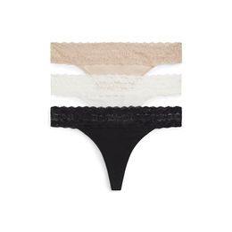 Tommy Hilfiger Underwear Damen Tanga 3 Stk. K&ouml;rpernahe Passform mit elastischem Spitzenbund M (38), 3 Stk.