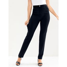 Classic Basics Damen Stretch-Hose, schwarz, Gr. 28, unifarben, 72% Viskose, 25% Polyamid, 3% Elasthan, Hosen