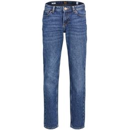Jack & Jones Jungen Regular-fit-Jeans "JJICLARK JJORIGINAL MF 123 NOOS JNR", blau, Gr. 170, JACK & JONES JUNIOR, Abriebeffekte, Denim/Jeans, Obermaterial: 100%