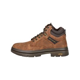 JEEP Herren Schn&uuml;rstiefelette "JEEP Stiefelette Lederimitat/Textil", Gr. 43cognac, Lederimitat, Textil, Schuhe