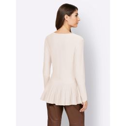 Heine Damen Rundhalspullover "Pullover", beige, Gr. 34, unifarben, 70% Viskose, 30% Polyamid, Pullover