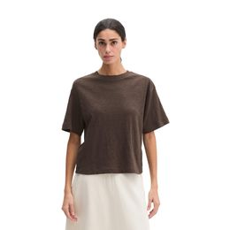 Marc O'Polo MARC O'POLO Damen T-Shirt "aus Slub-Jersey"burnt coffee, Basic, Gr. M, unifarben, Obermaterial: 100% Baumwolle, Shirts