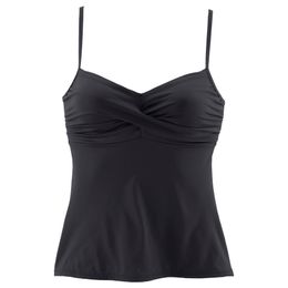 s.Oliver Damen B&uuml;gel-Tankini-Top "Spain", schwarz, Gr. 46, unifarben, Microfaser, Microfaser, Bikini-Oberteile, mit Wickeloptik
