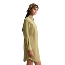 Marc O'Polo Damen Hemdblusenkleid "aus Organic Cotton Stretch"artichoke leaf, Gr. L, MARC O'POLO DENIM, unifarben, Obermaterial: 98% Baumwolle, 2% Elasthan,