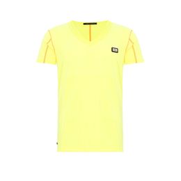 Cipo & Baxx CIPO & BAXX Herren T-Shirt "T-Shirt", gelb, Gr. S, unifarben, 100% Baumwolle, Shirts, mit Logo-Patch Prints