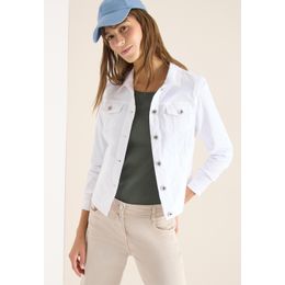 Cecil Damen Jeansjackewei&szlig;, Gr. S, unifarben, Web, 98% Baumwolle, 2% Elasthan, Jacken, aus Baumwolle mit Stretchanteil