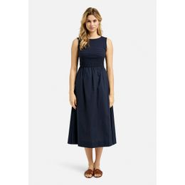 Smith & Soul SMITH & SOUL Damen Sommerkleid, blau, Gr. L, unifarben, Web, Material Oberteil: 99% Baumwolle, 1% Elasthan, Material Unterteil: 100% Baumwolle,