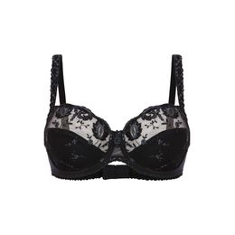 Conturelle Damen B&uuml;gel-BH "Provence", Gr. 70, schwarz, Obermaterial: 66% Polyamid, 24% Polyester, 10% Elasthan, BHs, Dekorativer Au&szlig;entr&auml;ger ist