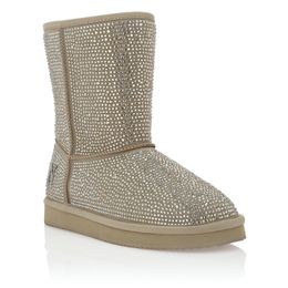 Philipp Plein Damen Schn&uuml;rstiefelette "Verziert", Gr. 41, beige, Schuhe