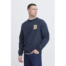 Blend Herren Rundhalspullover "BHIdo"marineblaus, Basic, Gr. XXL, unifarben, Sweatware, 50% Baumwolle, 50% Polyester, Pullover, L&auml;ssiger