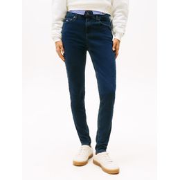 Tommy Jeans Damen Skinny-fit-Jeans "NORA MR SKNY AH1280", blau, Gr. 26, unifarben, Denim/Jeans, Obermaterial: 88% Baumwolle, 10% sonstige Fasern, 2%