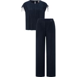 Ragwear Damen Blusenshirt "Verllen Set YOUMODO", blau, Basic, Gr. XL, Material: 65% Polyester, 35% Viskose, Shirts, Set aus langer Hose und T-Shirt
