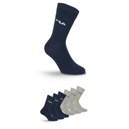 Fila Herren Socken "UNISEX LIFESTYLE PLAIN SOCKS", Gr. 43, blau, Baumwollmischung, unifarben, Socken, mit eingestrickem Logo