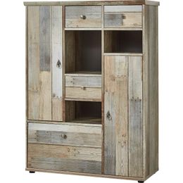 Innostyle Highboard &raquo;BONANZA&laquo; 1 Stk. tlg. 2 Holzt&uuml;ren, 3 Schubladen, 11 F&auml;cher, Softclose, ABS Kantenschutz braun Holzwerkstoff
