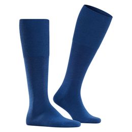 Falke Herren Kniestr&uuml;mpfe "Airport", Gr. 41, blau, Materialmix, unifarben, Socken, Merinowolle au&szlig;en, langes B&uuml;ndchen, atmungsaktiv, klimaregulierend