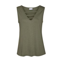 Lascana Damen Lascana Tanktop mit Zierb&auml;ndern, Jerseytop, modisches Damentop gr&uuml;n 40/42